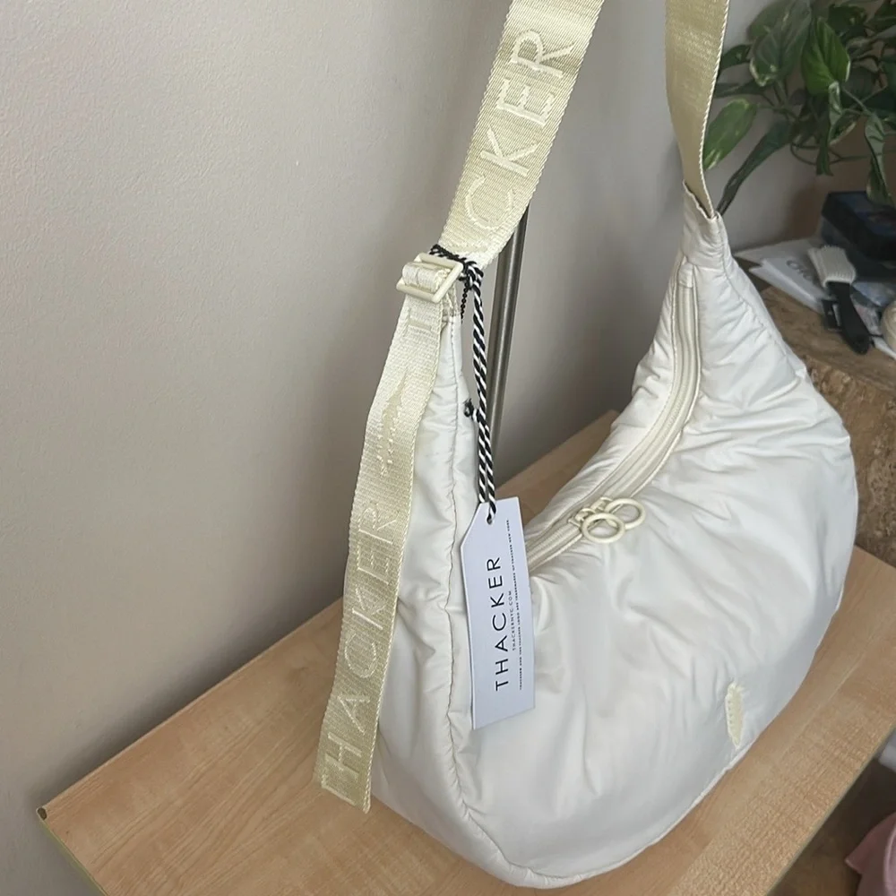 Thacker | Bags | Thacker Zoe Pink Or Biege Featherweight Shoulder Hobo ...